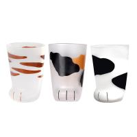 China Cat Paw Print Coffee Drinking 260ml Personalized Glass Cup for sale