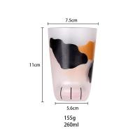 China Cat Paw Print Coffee Drinking 260ml Personalized Glass Cup for sale