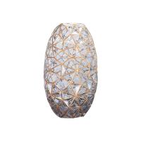 China FDA Golden Decorated 20.6cm Crystal Decorative Glass Vases for sale