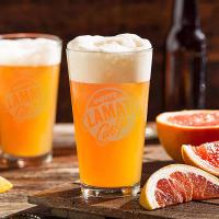China Customized Logo Cadmium Free 420ml Glass Beer Mug for sale