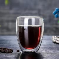 China Egg Shaped 250ml 350ml 450ml Double Glass Water Cup for sale