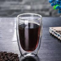 China Egg Shaped 250ml 350ml 450ml Double Glass Water Cup for sale