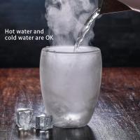 China Egg Shaped 250ml 350ml 450ml Double Glass Water Cup for sale