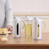 China H20.5cm Acrylic Housing 500ml Glass Olive Oil Bottle for sale