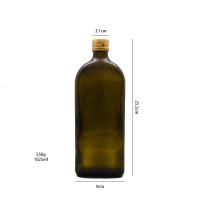 China 17oz BPA Free LFGB 1025ml Square Olive Oil Bottle for sale