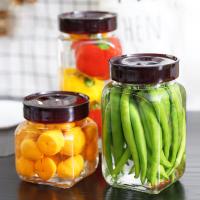 China Borosilicate 1250ML 1550ml Jam Pickle Sealable Glass Jars for sale