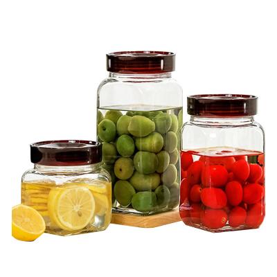 China Borosilicate 1250ML 1550ml Jam Pickle Sealable Glass Jars for sale