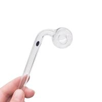 China Inhale Elbow Transparent Borosilicate Glass Smoke Pipe for sale