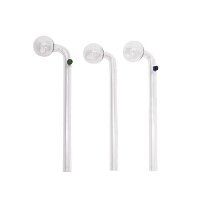 China Inhale Elbow Transparent Borosilicate Glass Smoke Pipe for sale