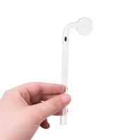 China Inhale Elbow Transparent Borosilicate Glass Smoke Pipe for sale