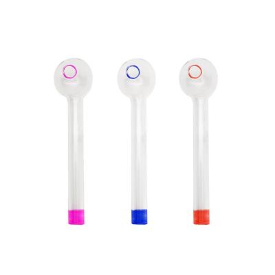 China Round Head Clear Inhale Borosilicate Glass Smoke Tube for sale