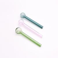 China Round Head Clear Inhale Borosilicate Glass Smoke Tube for sale