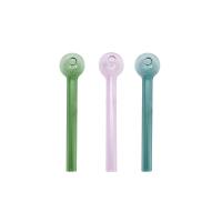 China Round Head Clear Inhale Borosilicate Glass Smoke Tube for sale