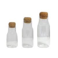 China Cork Closure Borosilicate Glass Food Storage Jars for sale