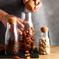 China Cork Closure Borosilicate Glass Food Storage Jars for sale