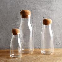 China Cork Closure Borosilicate Glass Food Storage Jars for sale