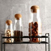 China Cork Closure Borosilicate Glass Food Storage Jars for sale