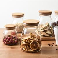 China Bamboo Cover 1100ml Borosilicate Wide Mouth Preserving Jars for sale