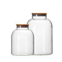 China Mouth Blown 3200ml Borosilicate Glass Storage Containers for sale
