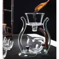 China Pumpkin Shaped Heat Resistant Borosilicate Glass Tea Sets for sale