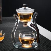 China Pumpkin Shaped Heat Resistant Borosilicate Glass Tea Sets for sale
