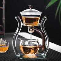 China Pumpkin Shaped Heat Resistant Borosilicate Glass Tea Sets for sale