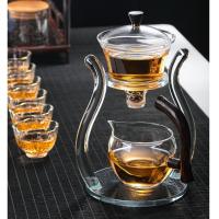 China Pumpkin Shaped Heat Resistant Borosilicate Glass Tea Sets for sale