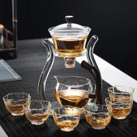 China Pumpkin Shaped Heat Resistant Borosilicate Glass Tea Sets for sale