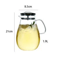 China Lead Free 1900ml Coffee Brewing Borosilicate Glass Teapot for sale