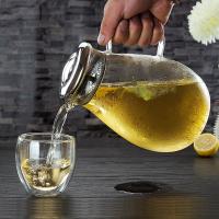 China Lead Free 1900ml Coffee Brewing Borosilicate Glass Teapot for sale