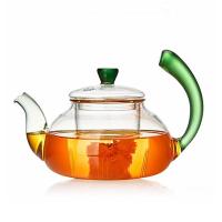 China 600ml Fire Burning Heat Resistant Borosilicate Glass Teapot for sale