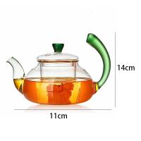 China 600ml Fire Burning Heat Resistant Borosilicate Glass Teapot for sale
