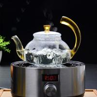China 600ml Fire Burning Heat Resistant Borosilicate Glass Teapot for sale