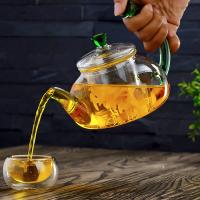 China 600ml Fire Burning Heat Resistant Borosilicate Glass Teapot for sale