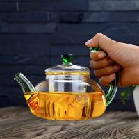 China 600ml Fire Burning Heat Resistant Borosilicate Glass Teapot for sale