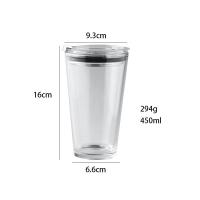 China Beverage 450ml Borosilicate Glass Straw Coke Cups for sale