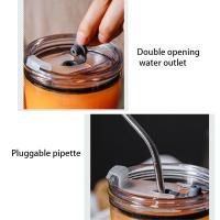 China Beverage 450ml Borosilicate Glass Straw Coke Cups for sale