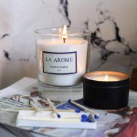 China FDA Gift Aluminum Cover Dia 5cm 7.2cm Glass Candle Cup for sale