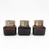 China SGS FDA Brown Glass Screw Cap 15g Cosmetic Cream Bottle for sale