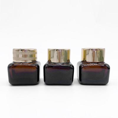 China SGS FDA Brown Glass Screw Cap 15g Cosmetic Cream Bottle for sale