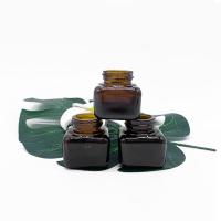China SGS FDA Brown Glass Screw Cap 15g Cosmetic Cream Bottle for sale