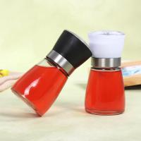 China Hygienic Lead Free Rotatable Grinding Lid Glass Pepper Jar for sale