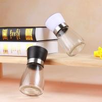 China Hygienic Lead Free Rotatable Grinding Lid Glass Pepper Jar for sale