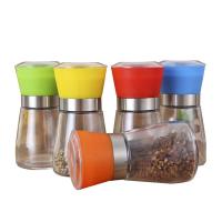 China Hygienic Lead Free Rotatable Grinding Lid Glass Pepper Jar for sale