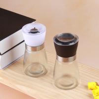 China Hygienic Lead Free Rotatable Grinding Lid Glass Pepper Jar for sale