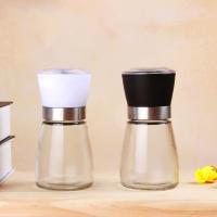 China Hygienic Lead Free Rotatable Grinding Lid Glass Pepper Jar for sale