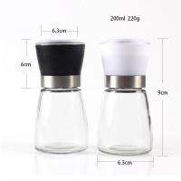 China Hygienic Lead Free Rotatable Grinding Lid Glass Pepper Jar for sale
