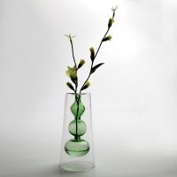 China Creative Artistic Double Height Borosilicate Glass Vases for sale