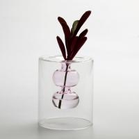 China Creative Artistic Double Height Borosilicate Glass Vases for sale