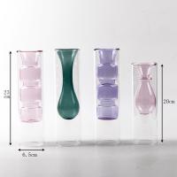 China Creative Artistic Double Height Borosilicate Glass Vases for sale